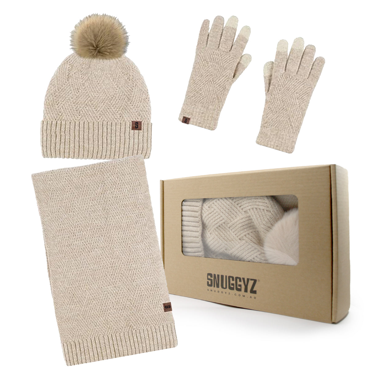 3 in 1 Beanie Scarf Gloves Set | Snuggyz®